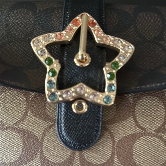 Coach | Bags | Coach Brown And Black Crossbody Bag With Star Clasp ...